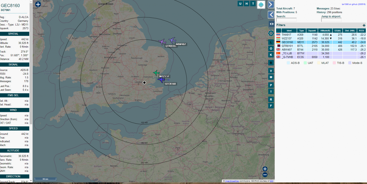 Setting up a 1090 MHz ADS-B Receiver – M0TAZ
